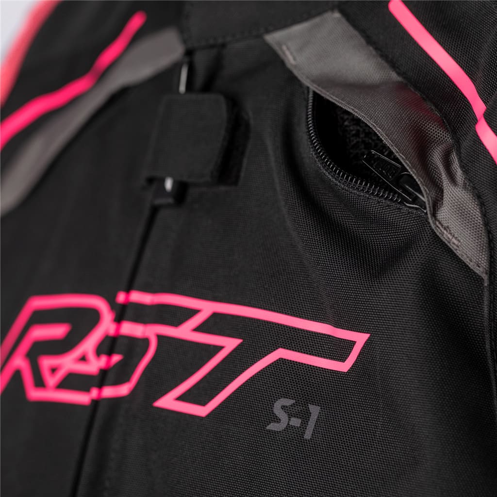 RST S1 CE Ladies Textile Jacket - Black / Neon Pink | Ladies Motorcycle ...