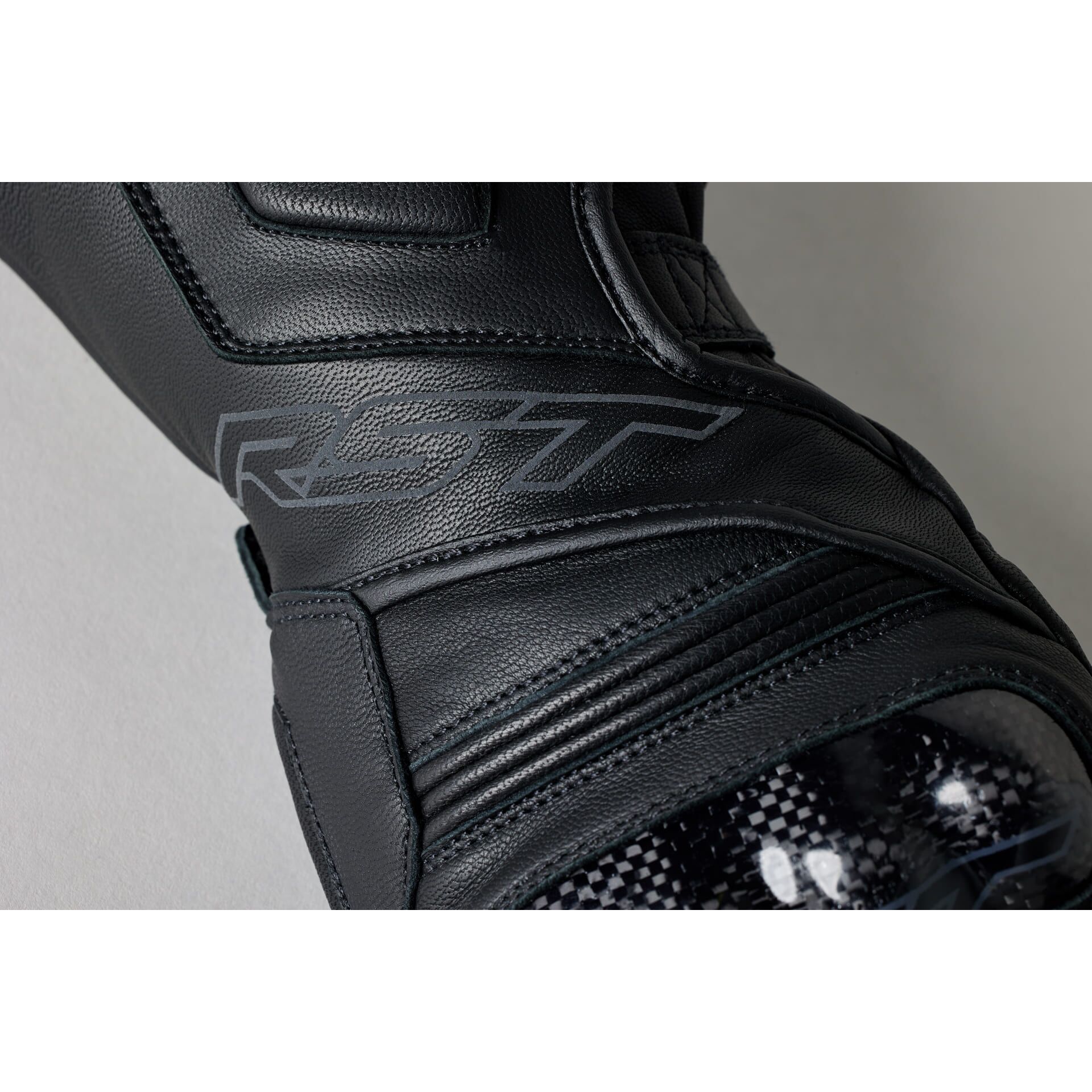 RST Fulcrum CE Waterproof Leather Motorcycle Gloves - Black / Black ...
